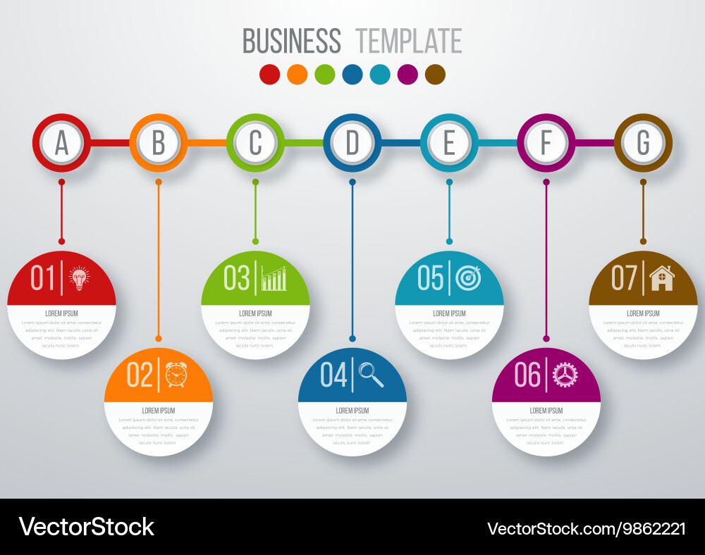 Timeline infographics template Royalty Free Vector Image