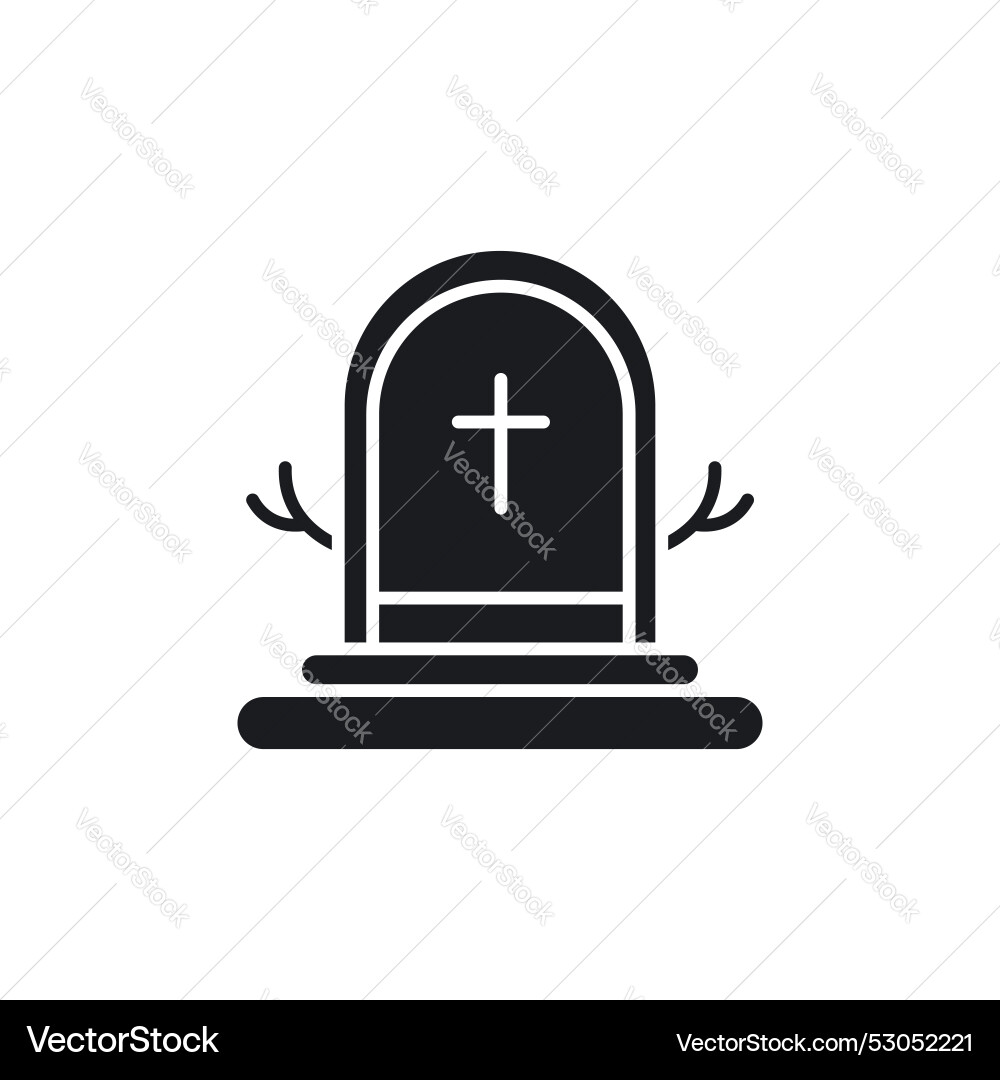 Tombstone icon set rip headstone symbol death Vector Image