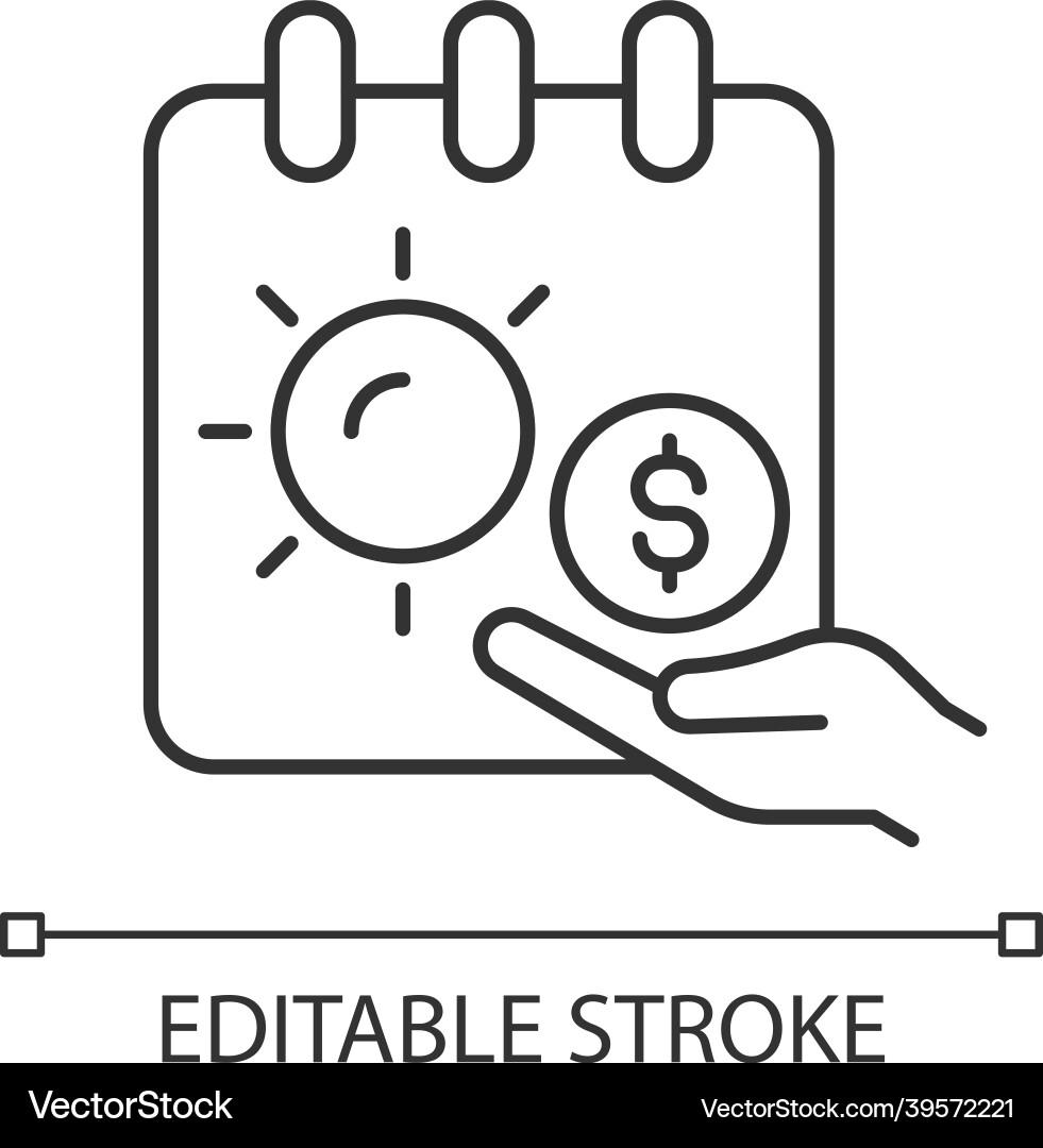 Unlimited pto linear icon Royalty Free Vector Image