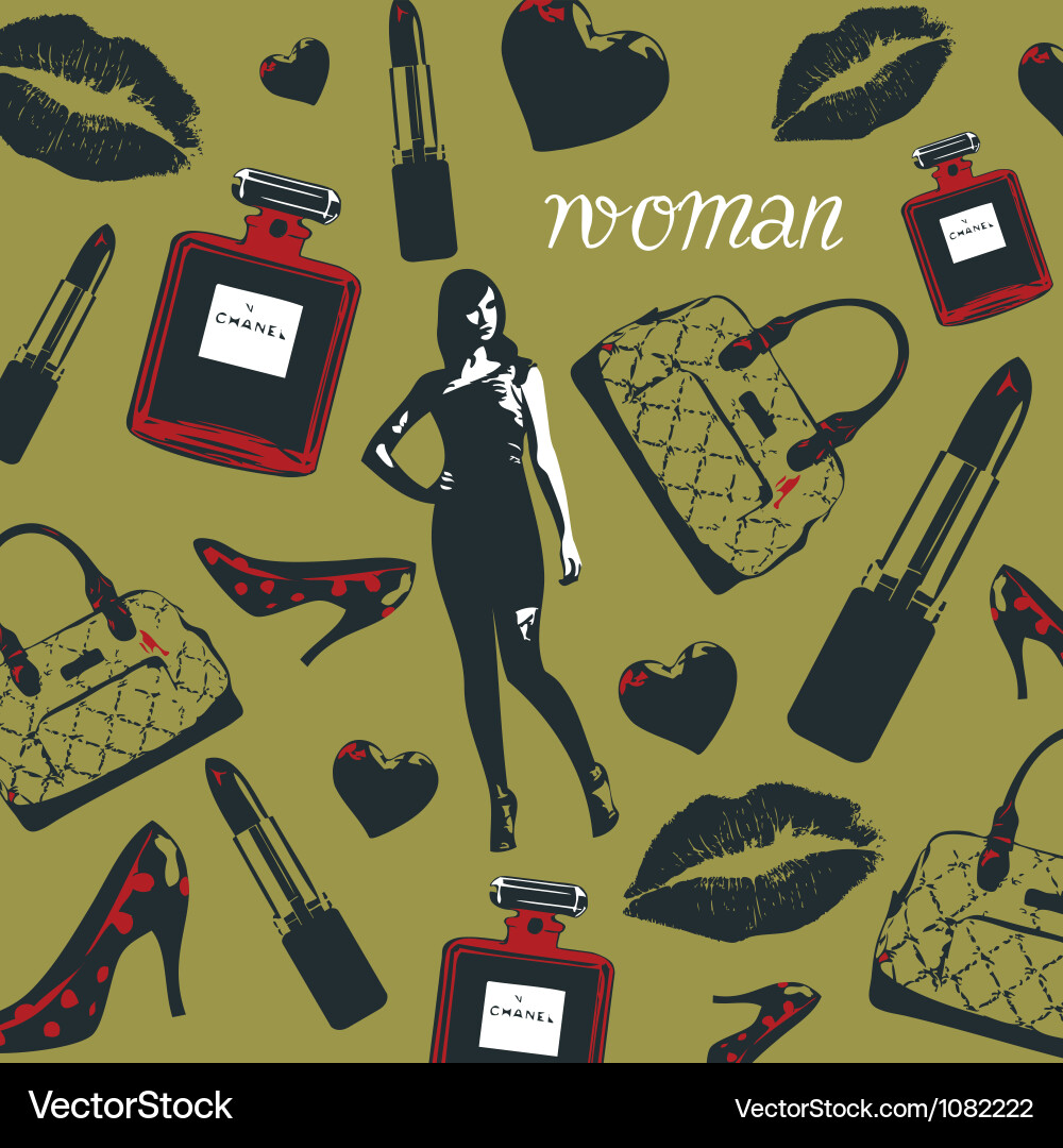 Beauty Cosmetics Pattern Royalty Free Vector Image