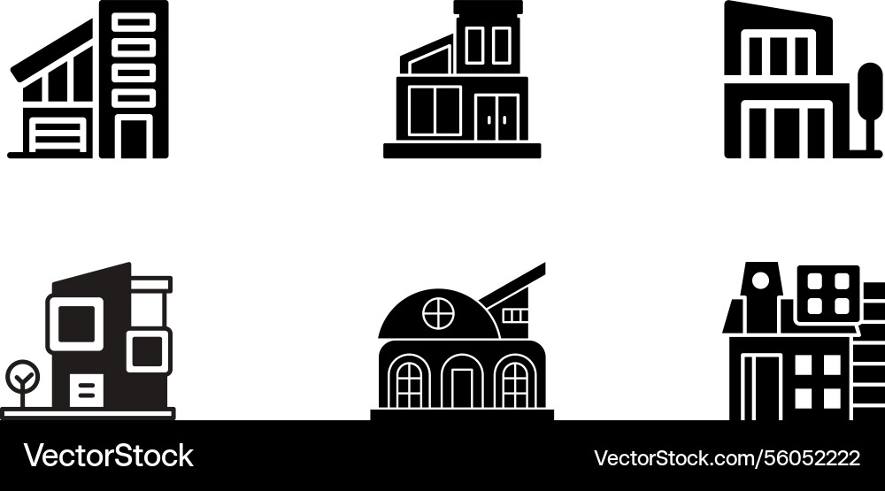 Collection of house or web home icon flat Vector Image