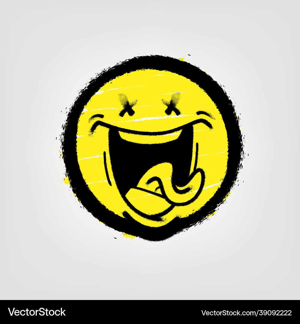 graffiti smiley face vector