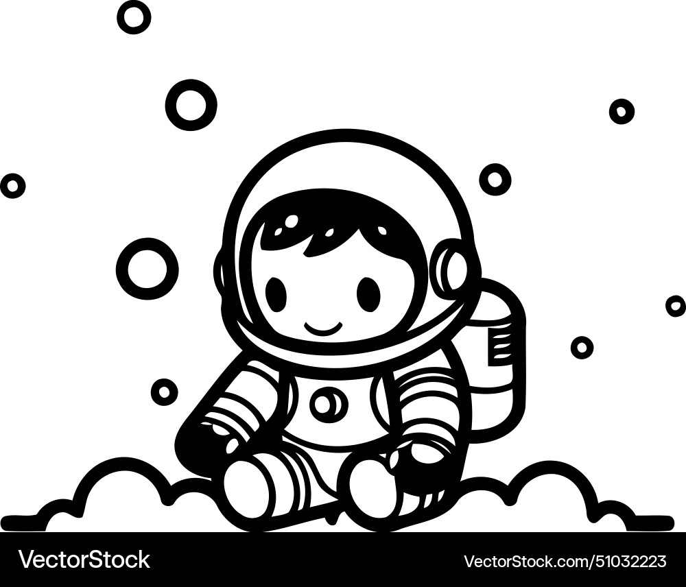 Astronaut in outer space flat style Royalty Free Vector