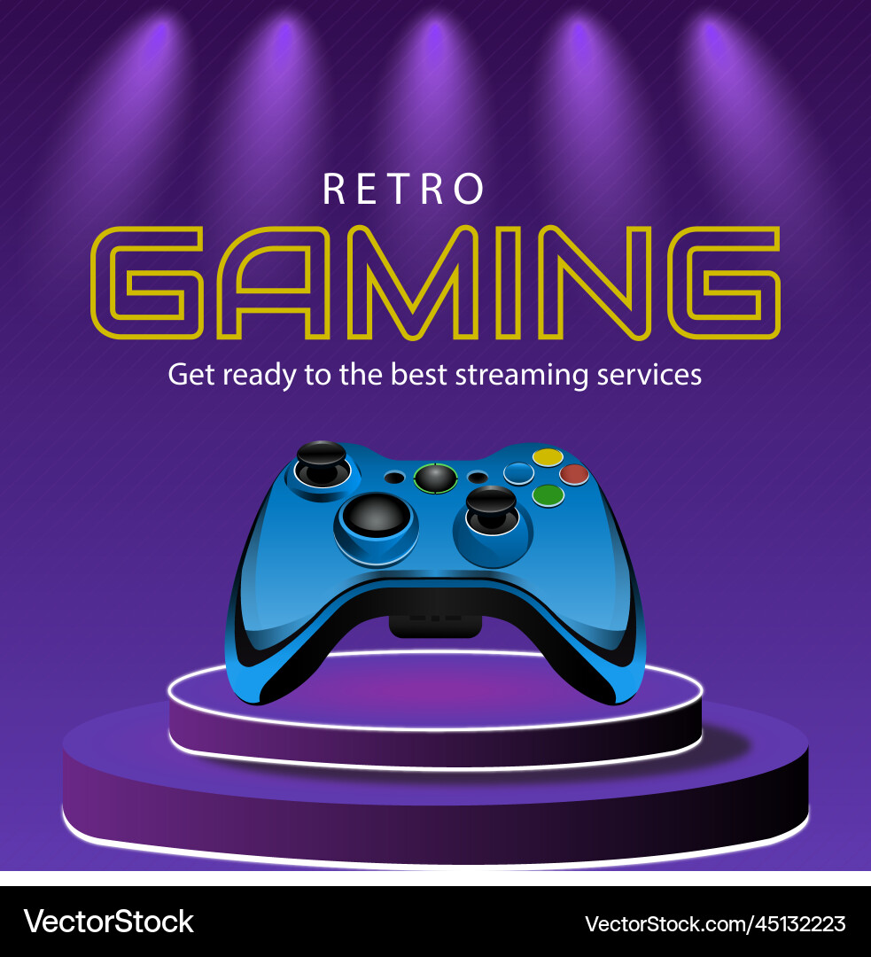 Banner design of retro gaming Royalty Free Vector Image