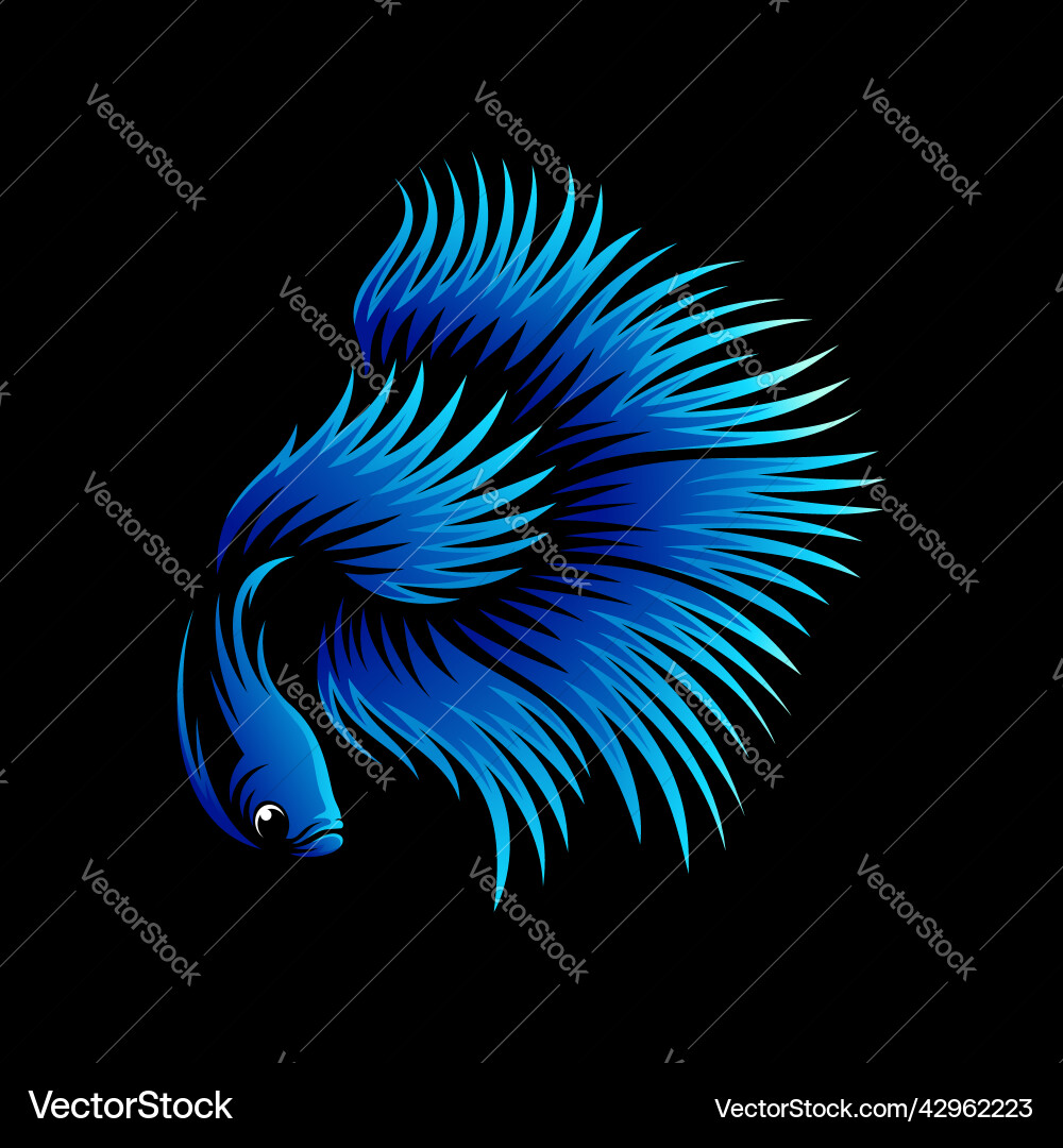 Betta fish logo design template Royalty Free Vector Image