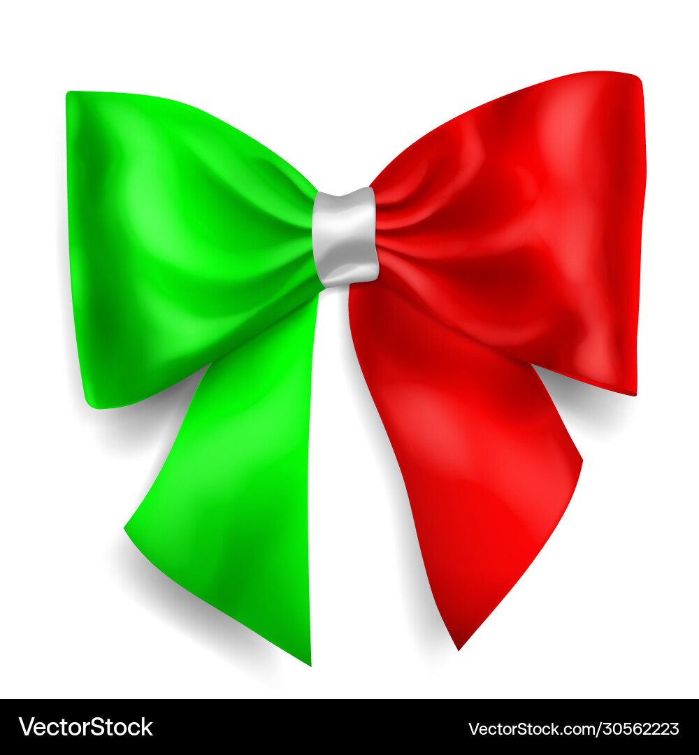 Big bow in italy flag colors Royalty Free Vector Image