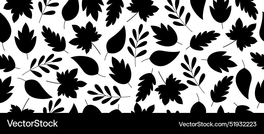 Black and white seamless pattern with autumn Vector Image