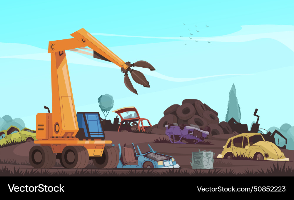 Car dump cartoon Royalty Free Vector Image - VectorStock