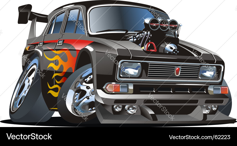 Cartoon hot-rod Royalty Free Vector Image - VectorStock