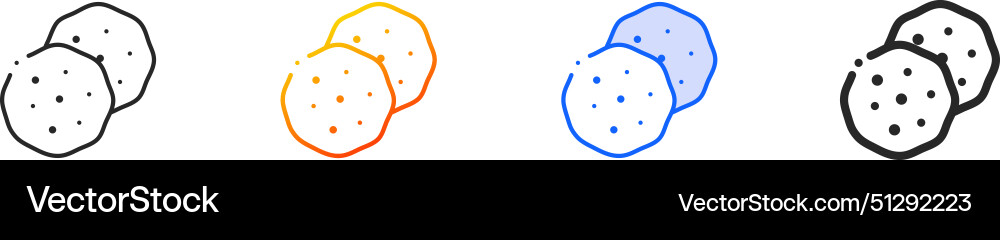 Chapati iconthin linear gradient blue stroke Vector Image