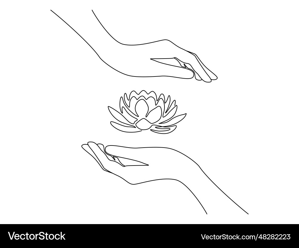 Continuous one line drawing of human hand Vector Image