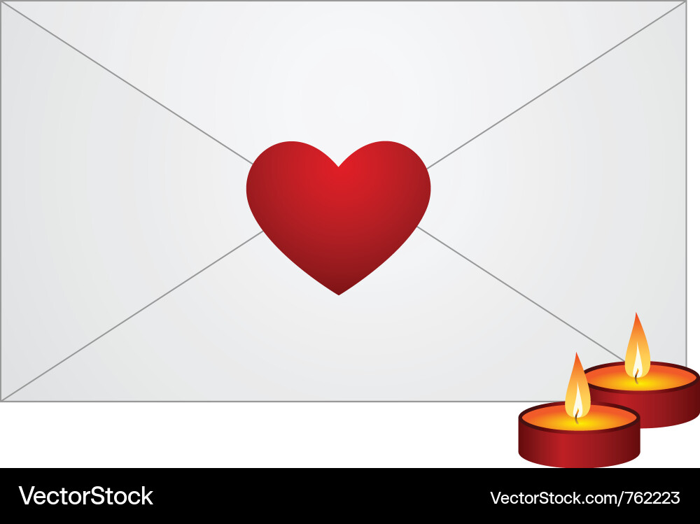 Envelope with red heart Royalty Free Vector Image
