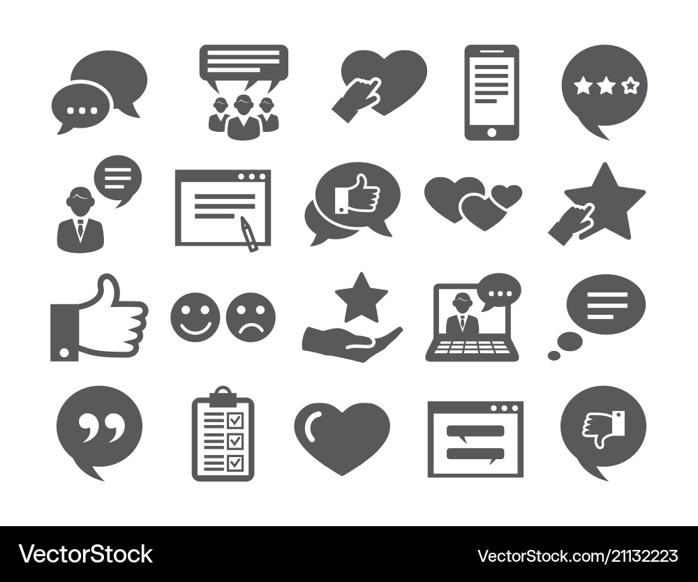 Feedback icons set Royalty Free Vector Image - VectorStock