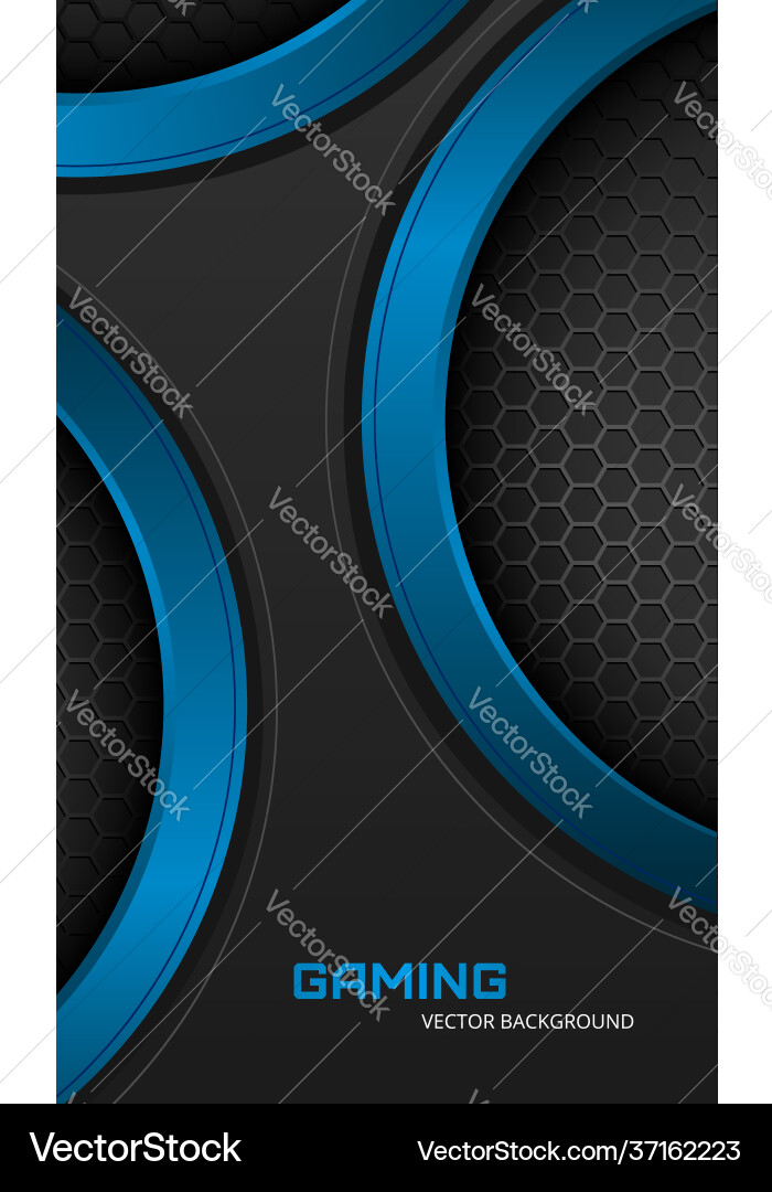 Gaming vertical background with hexagon carbon Vector Image