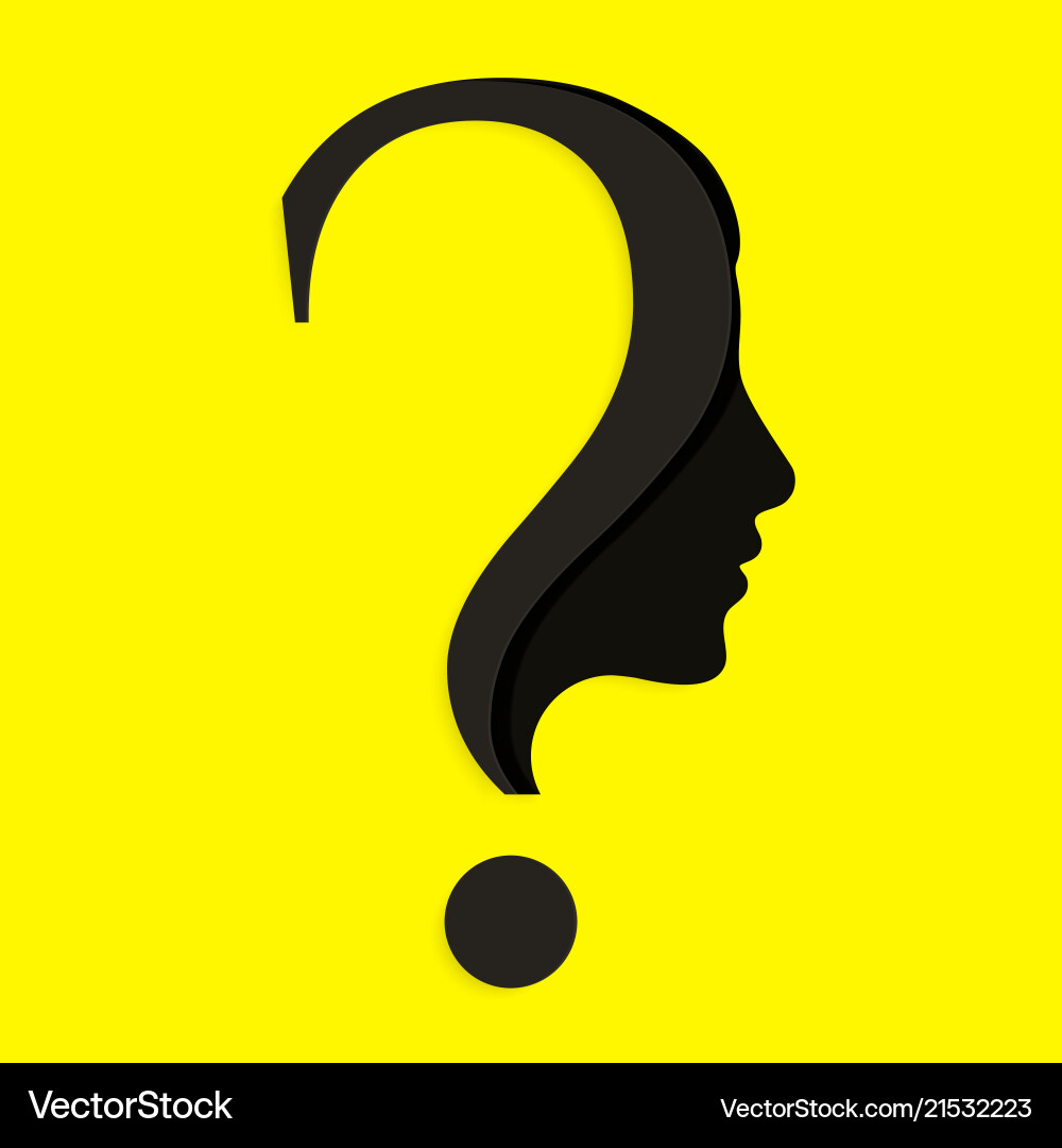 Human face with question mark Royalty Free Vector Image