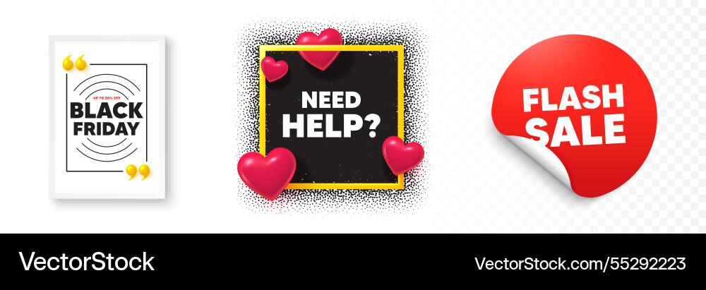 Need help symbol support service sign sticker Vector Image
