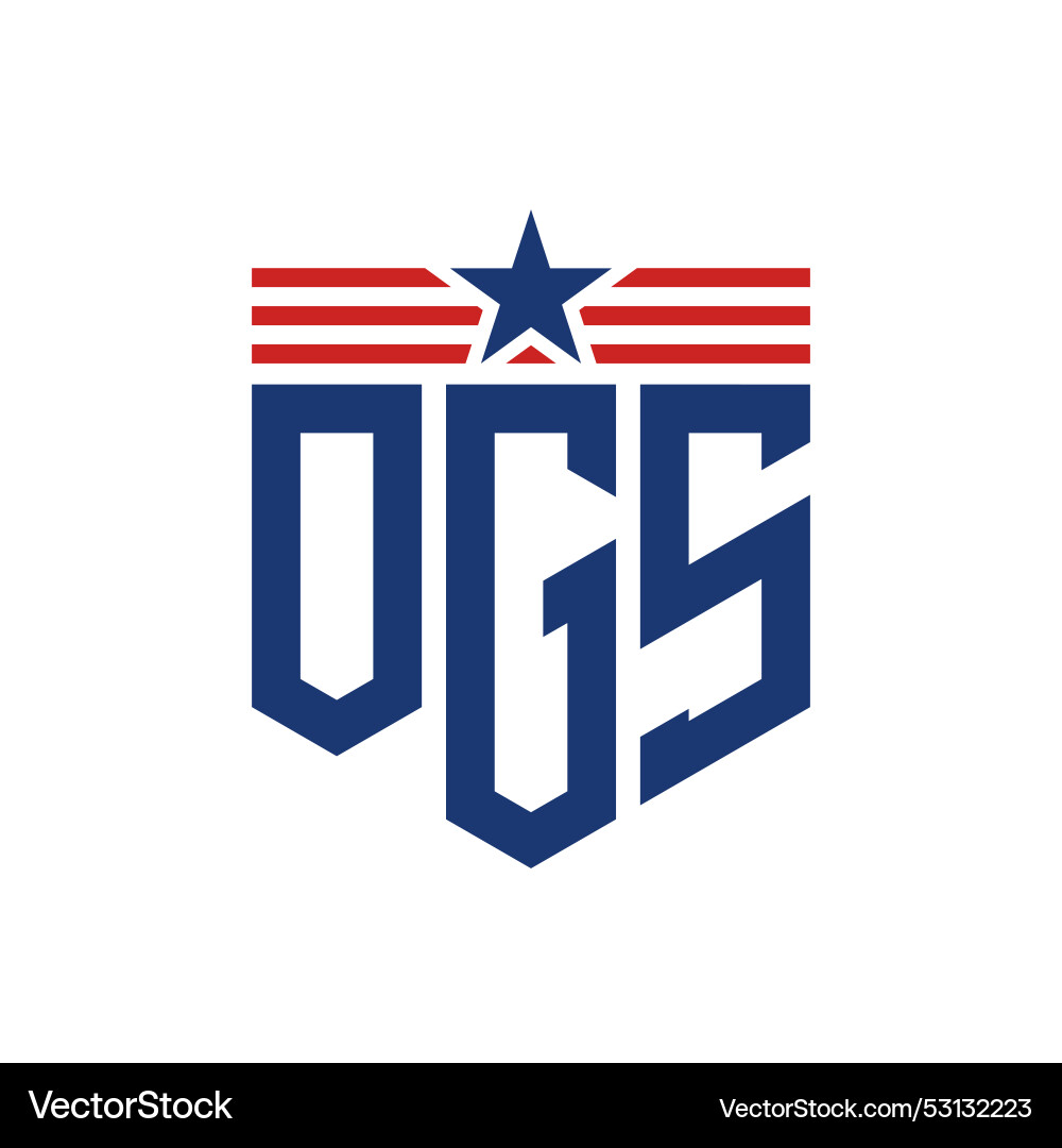 Patriotic ogs logo with star and american flag Vector Image