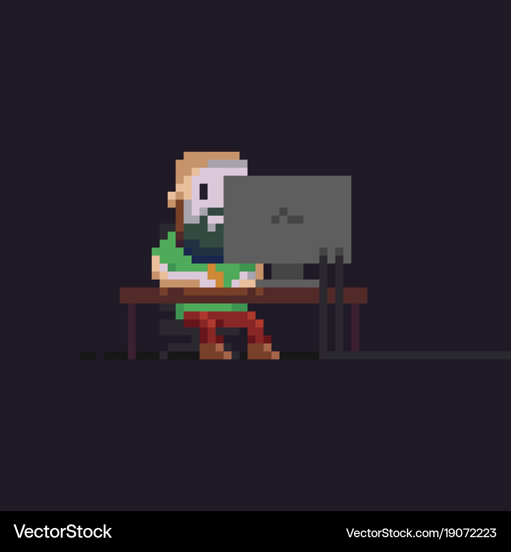 Pixel Art Hacker Lizenzfreies Vektorbild - VectorStock