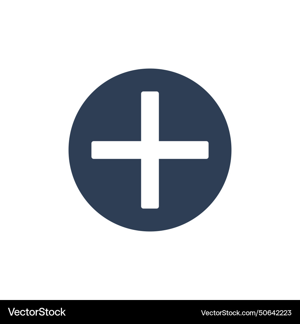 Plus icon inside circle Royalty Free Vector Image