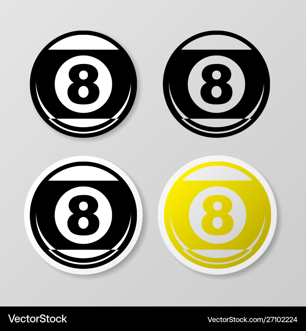 Billard Symbol Aufkleber Set Lizenzfreies Vektorbild