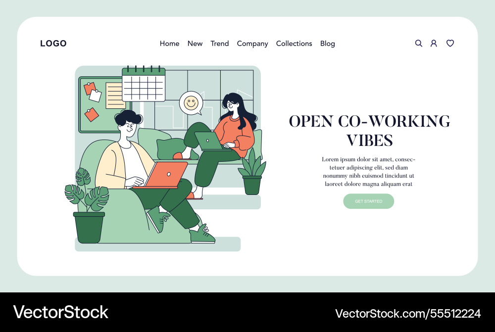 Comfortable working flat Royalty Free Vector Image