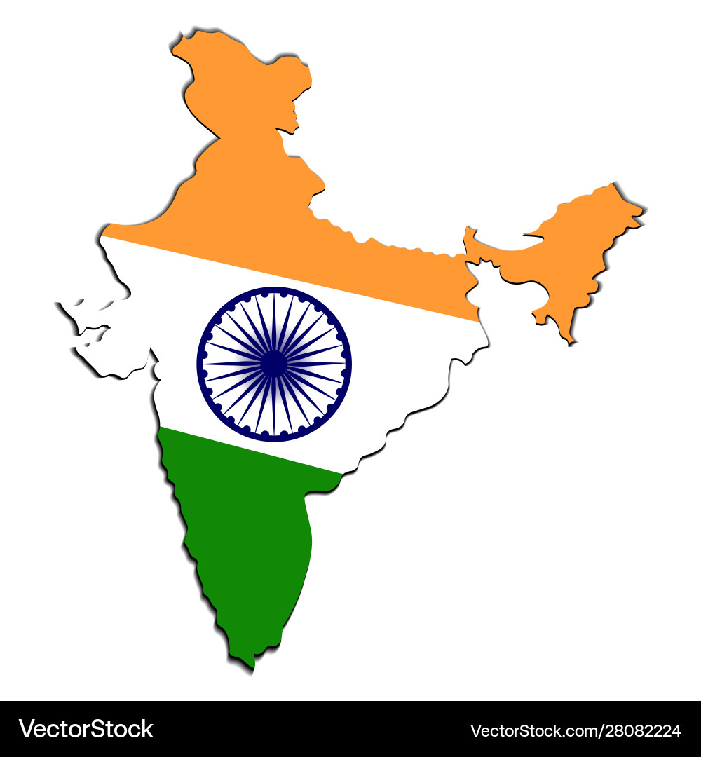 Creative map india with national indian Royalty Free Vector