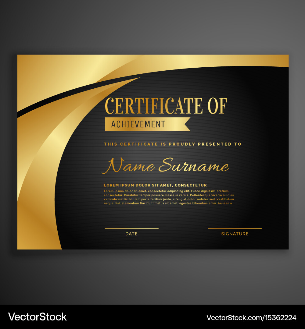 Dark Certificate Template Royalty Free Vector Image