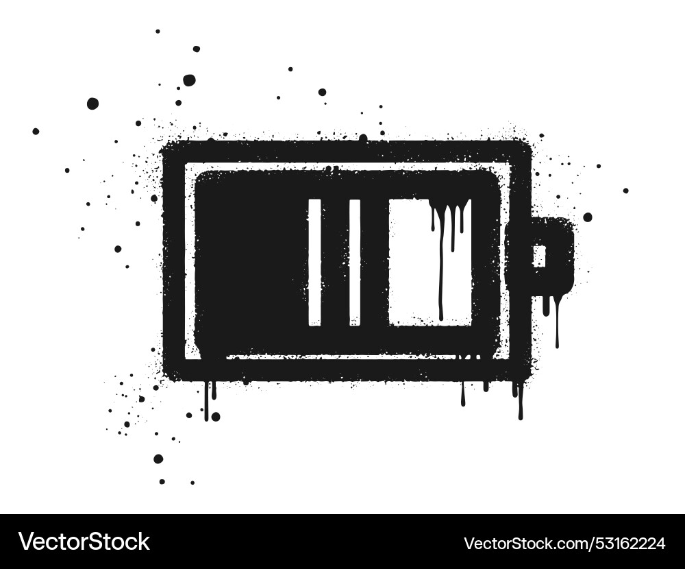 Doodle element battery bar icon Royalty Free Vector Image