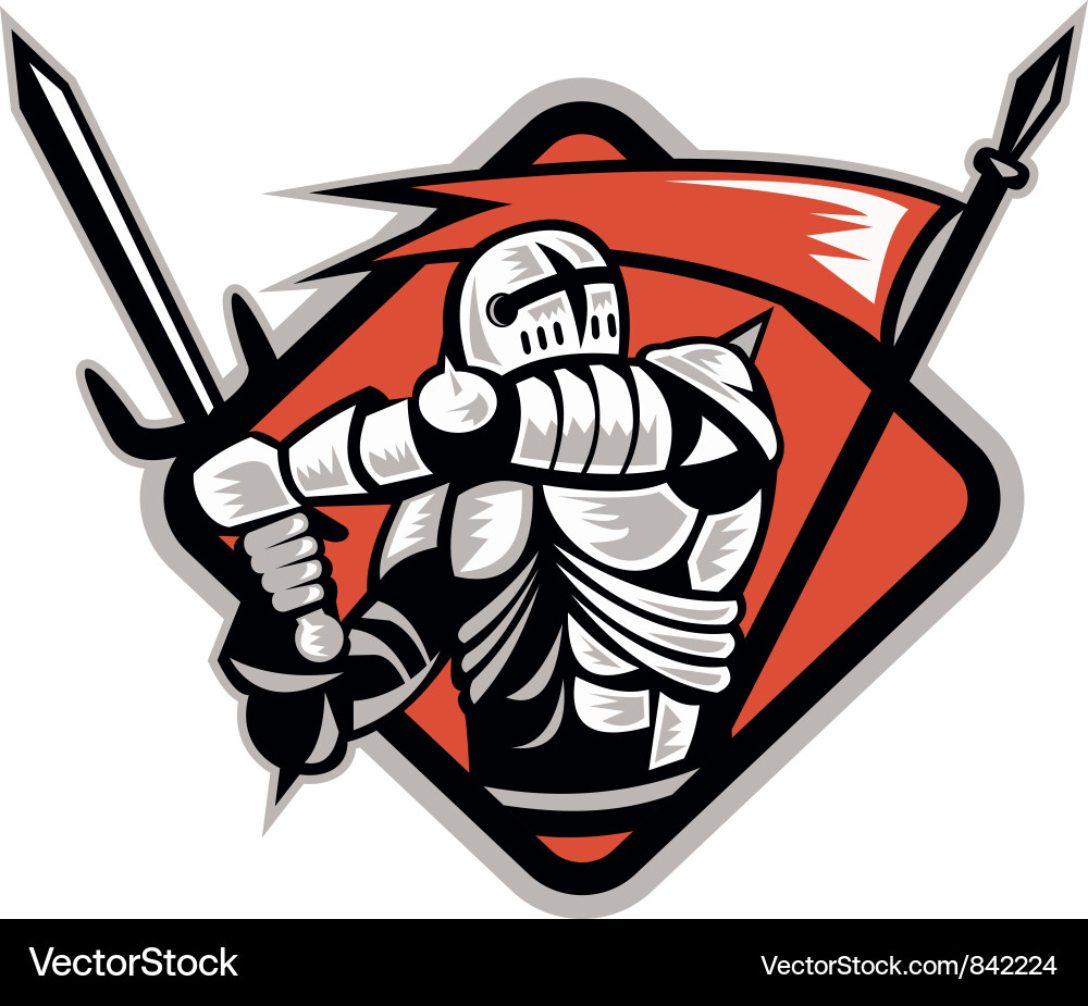 Medieval Knight Crusader Royalty Free Vector Image