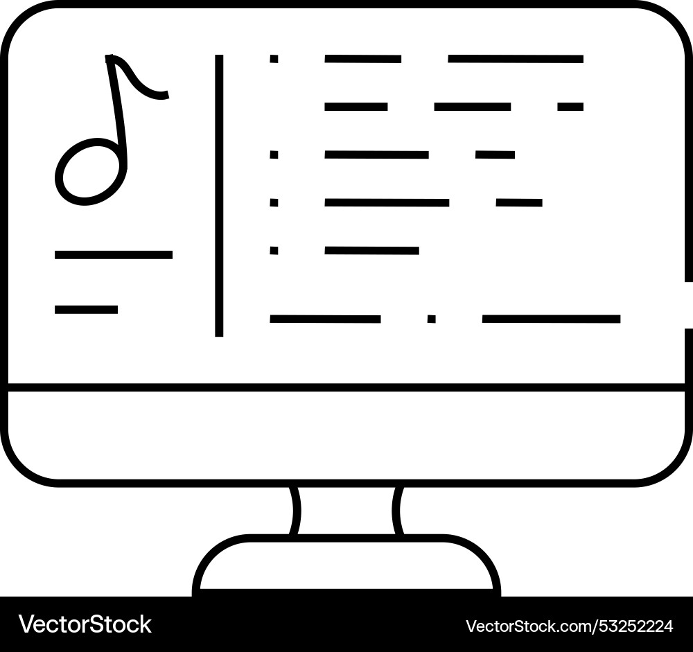 Music relax line icon flat Royalty Free Vector Image