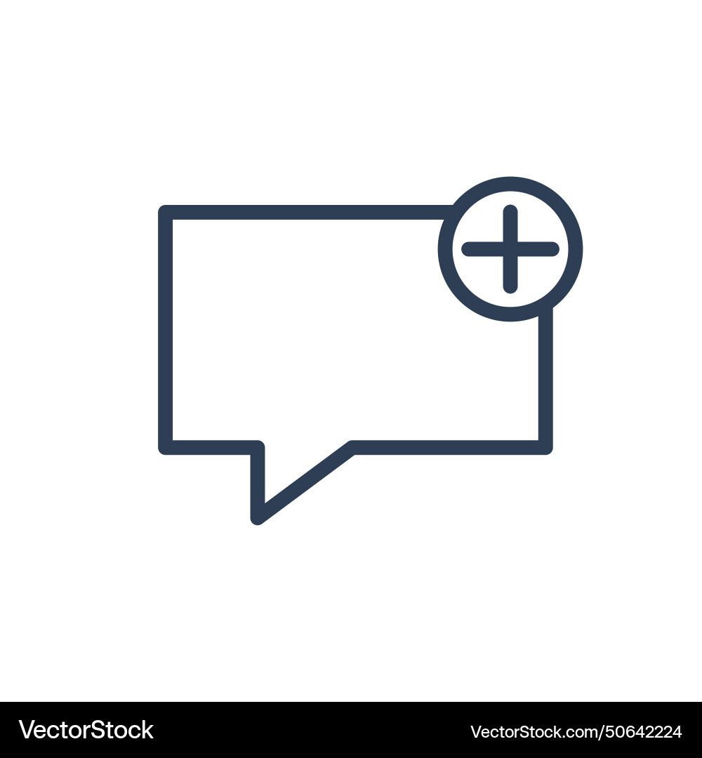 Plus icon inside message sign Royalty Free Vector Image