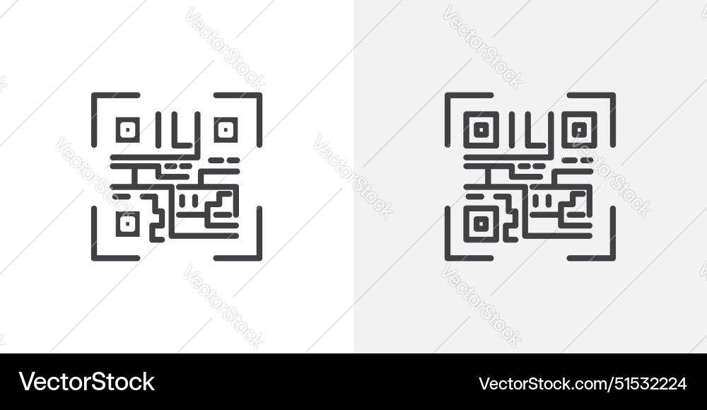 Qr code icon set scan qrcode pictogram in black Vector Image Qr code icon set scan qrcode pictogram in black Vector Image
