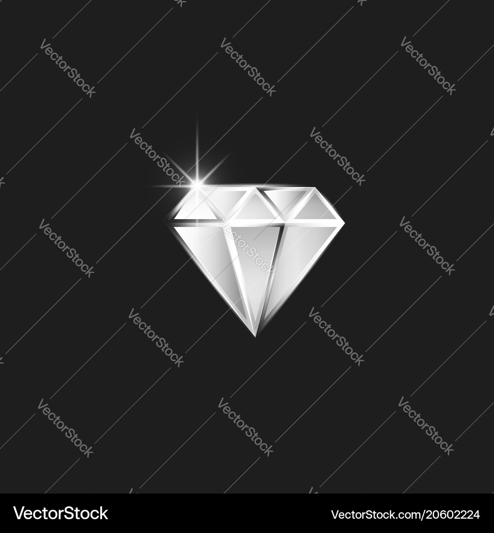Realistic Diamond Gemstone Logo Royalty Free Vector Image