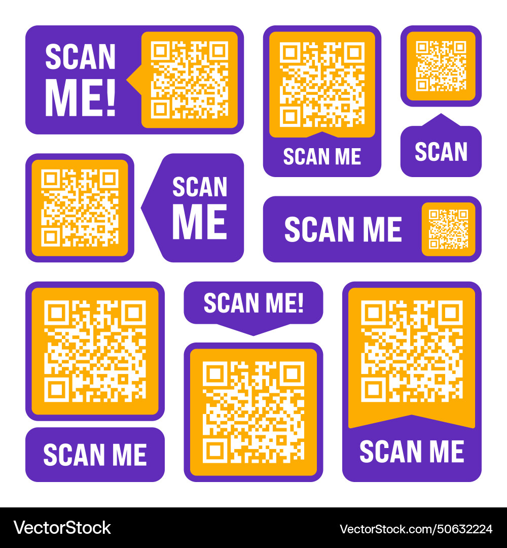 Scan me qr code sticker online payment special Vector Image