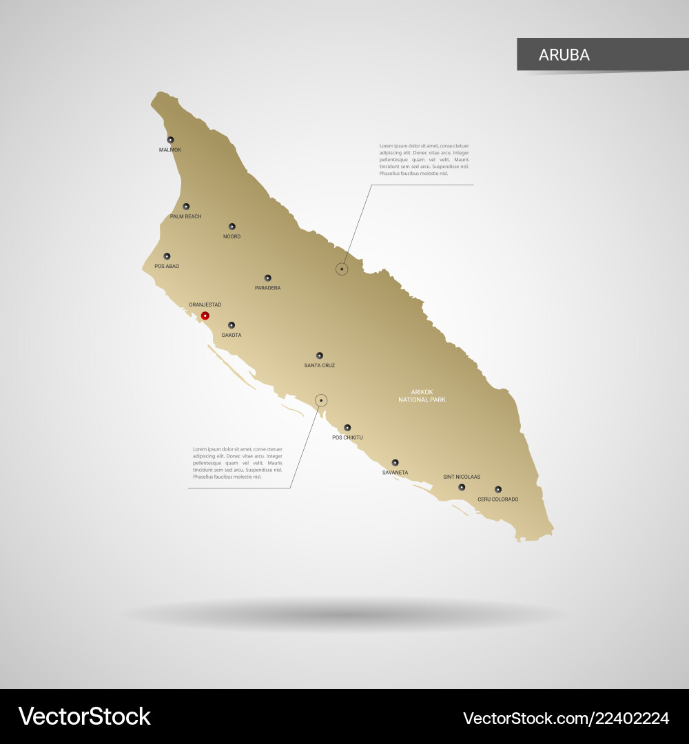 Stylized aruba map Royalty Free Vector Image - VectorStock