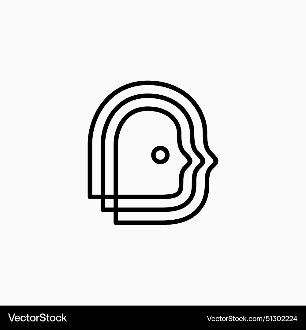 Three human head leader leadership team work Vector Image