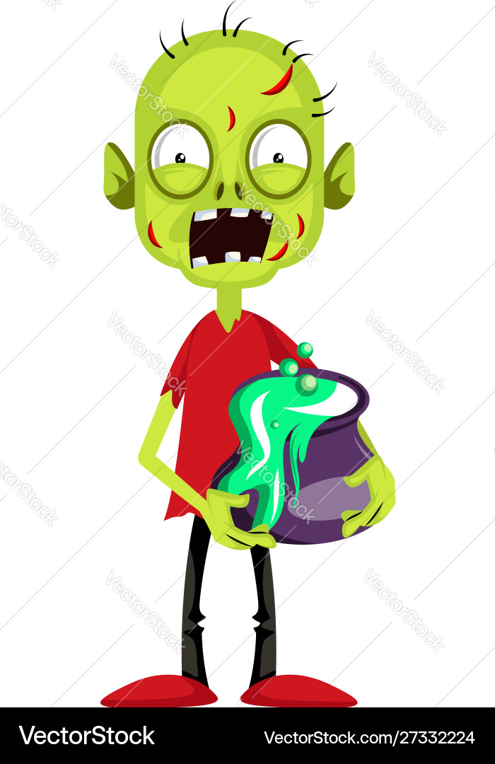 Zombie mit Gift auf weißem Hintergrund Lizenzfreier Vektor