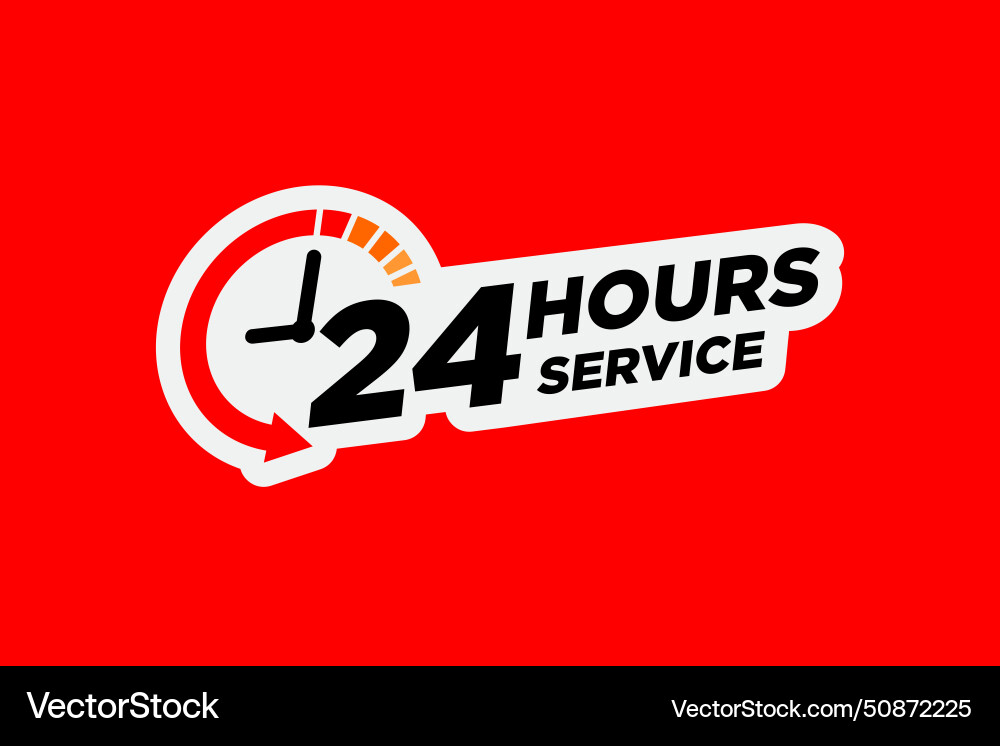 24 hours template logo service Royalty Free Vector Image