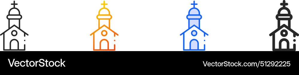 Chapel iconthin linear gradient blue stroke Vector Image