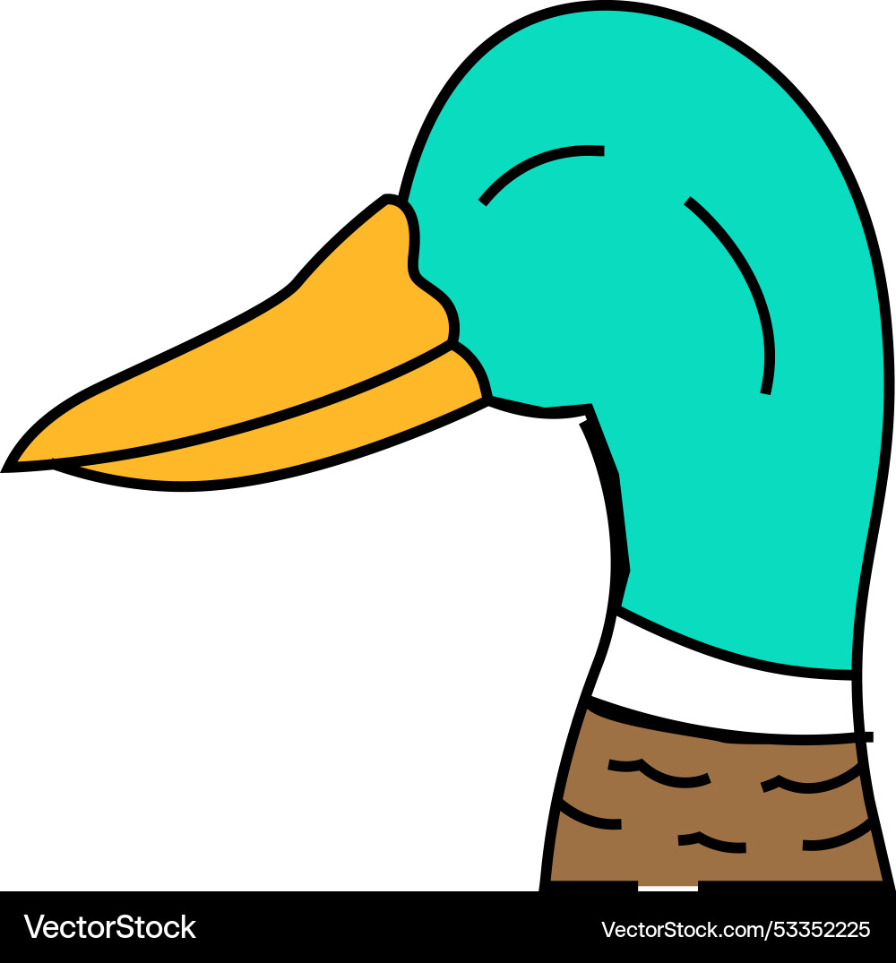 Duck animal icon color Royalty Free Vector Image