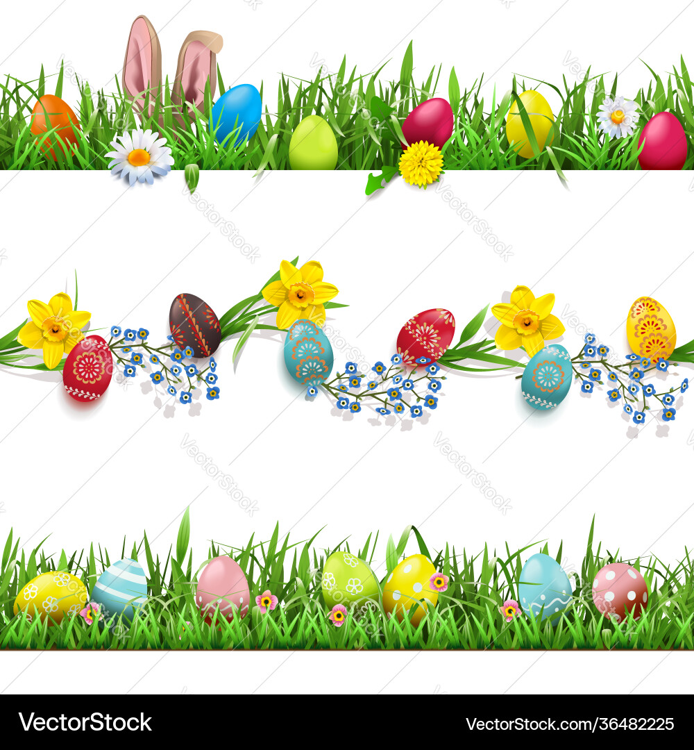 Easter Border Set - Spring Celebration Royalty Free Vector