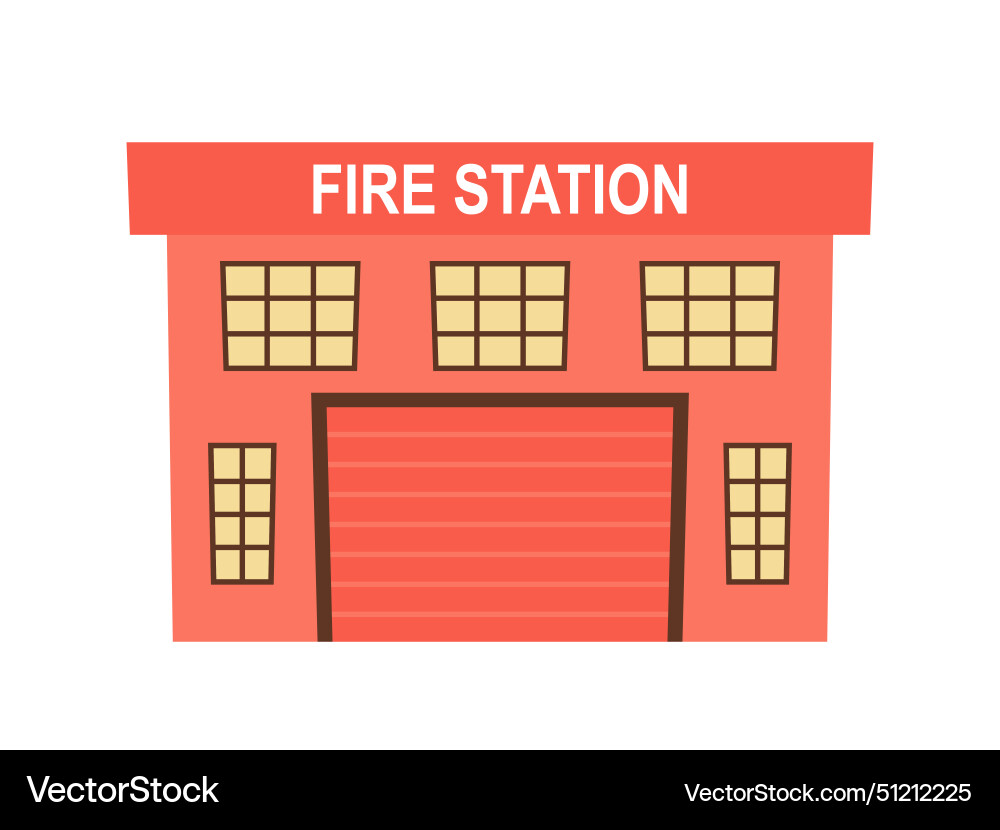 Fire station building Royalty Free Vector Image