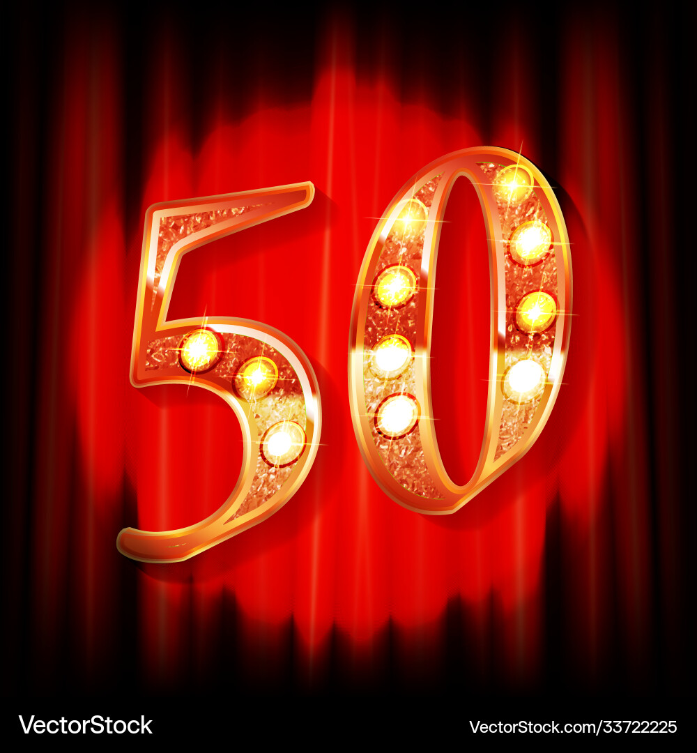 Gold Number 50 Celebration Royalty Free Vector Image