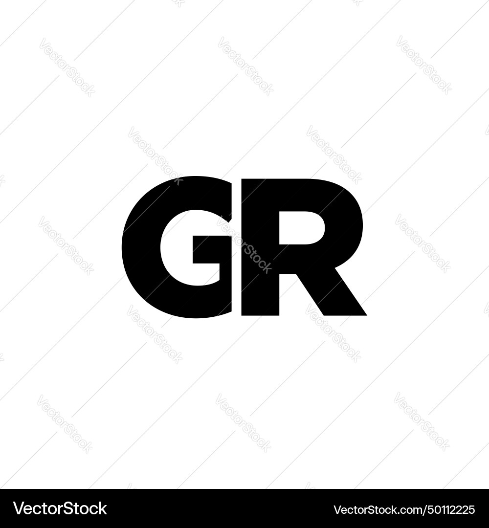 Letter g and r gr logo design template minimal Vector Image