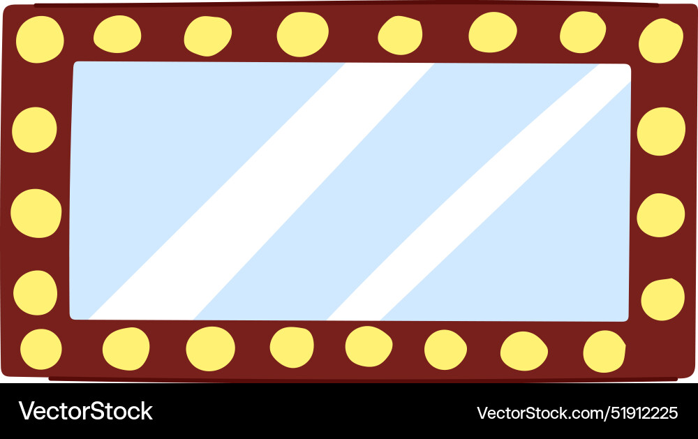 Light makeup mirror frame cartoon Royalty Free Vector Image