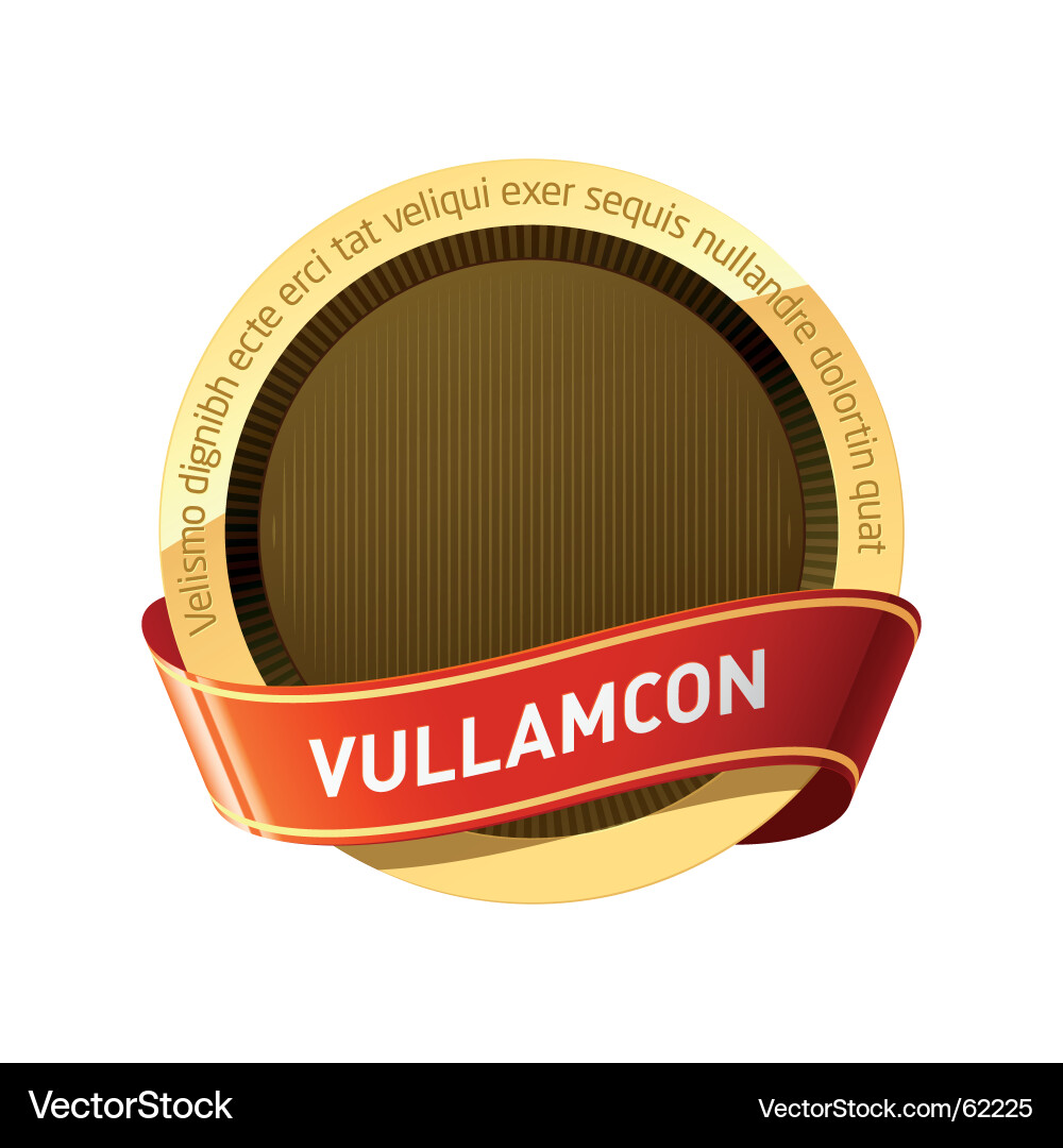 Ornate Ribbon Emblem Royalty Free Vector Image
