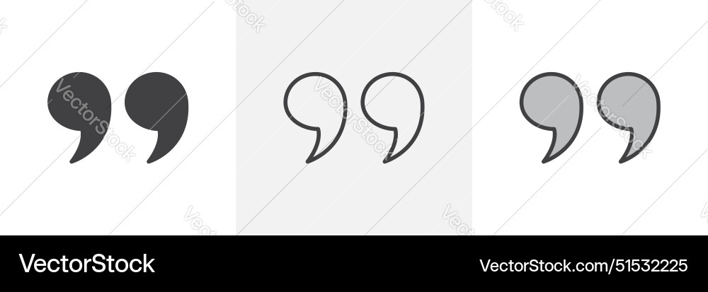Quote right icon set double quotation symbol Vector Image