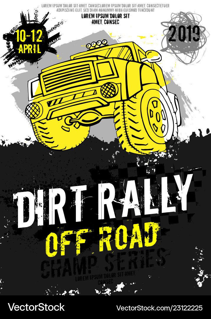 Vintage Dirt Rally Poster Royalty Free Vector Image