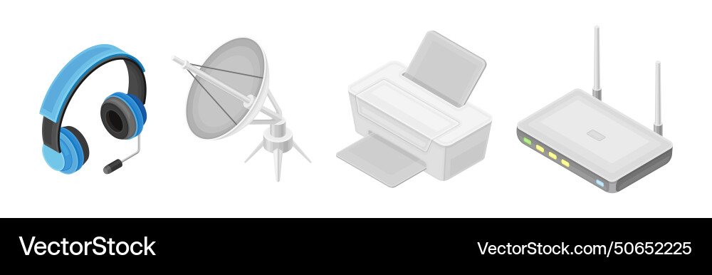 Wireless communication equipment and device Vector Image