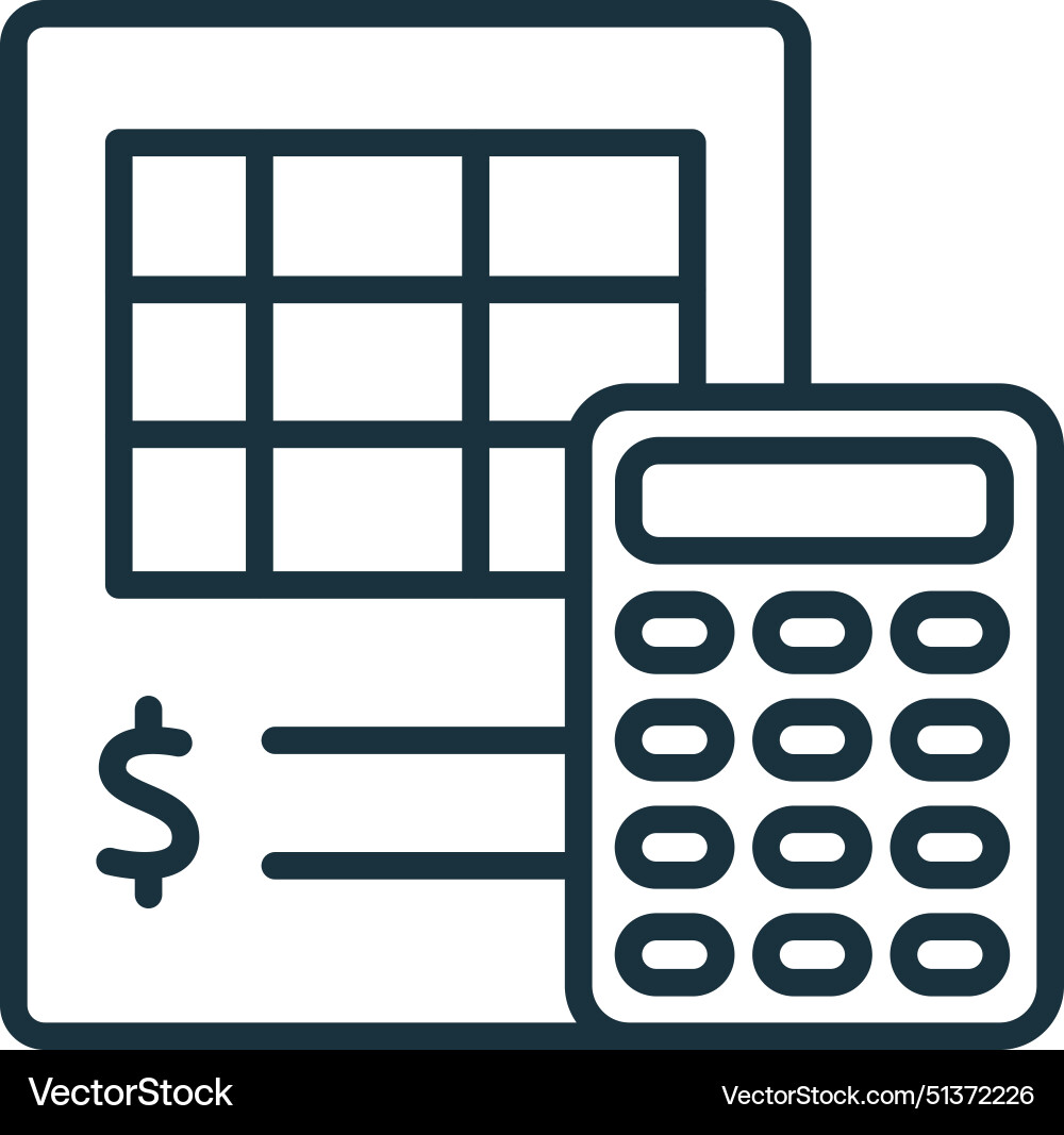 Bookkeeping icon monochrome simple virtual Vector Image